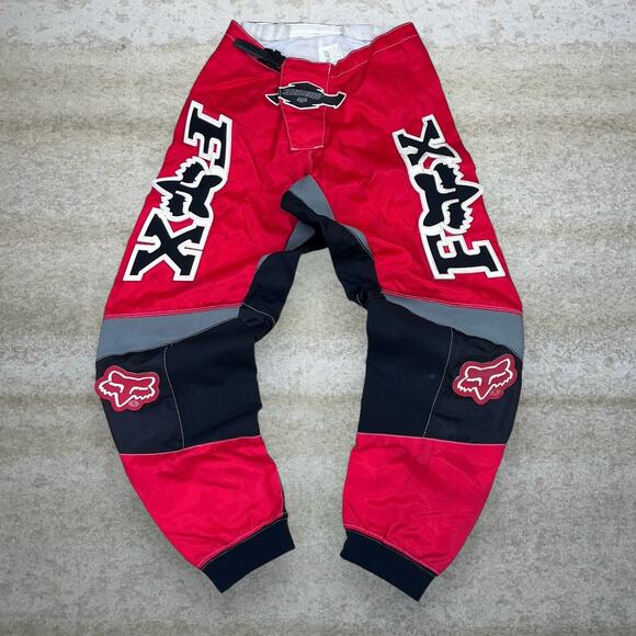 Fox | Pants | Vintage Fox Motocross Pants Red Black White Baggy Wide ...